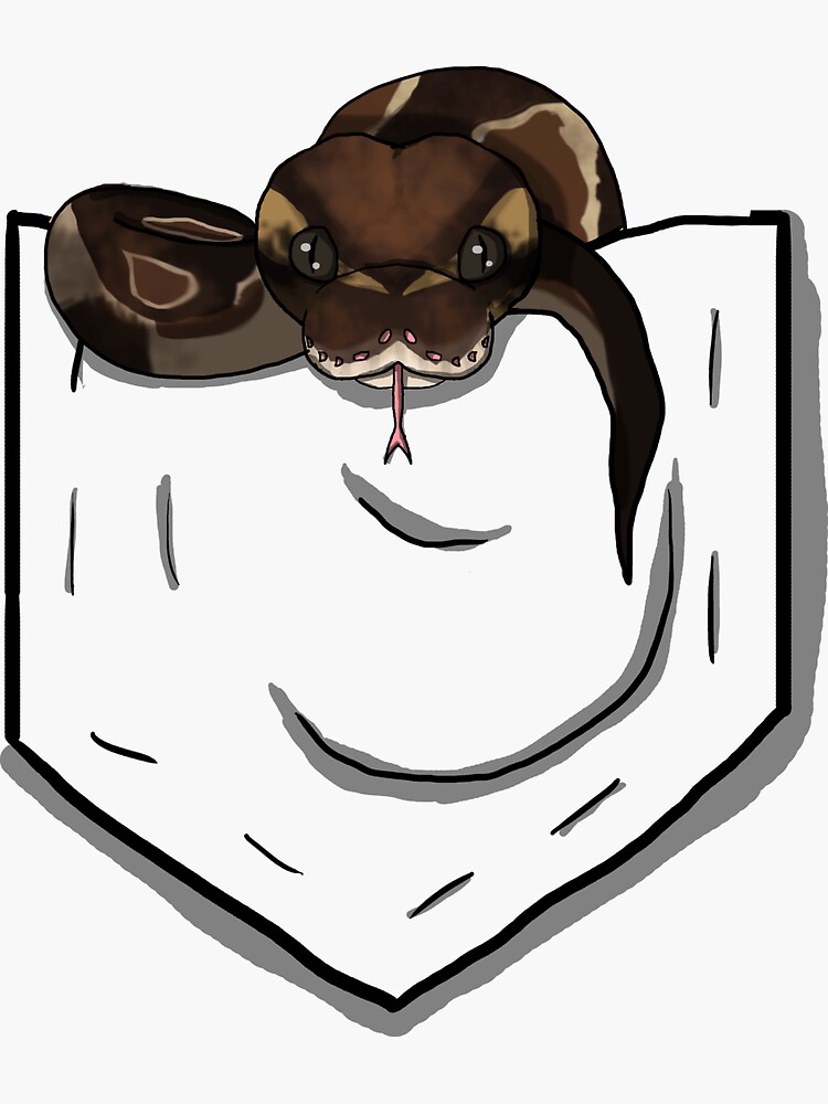 "Ball Python in Pocket" Sticker for Sale by christywoowoo | Redbubble