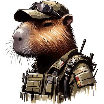 "Capybara Soldier" Sticker for Sale by TomFrontierArt | Redbubble
