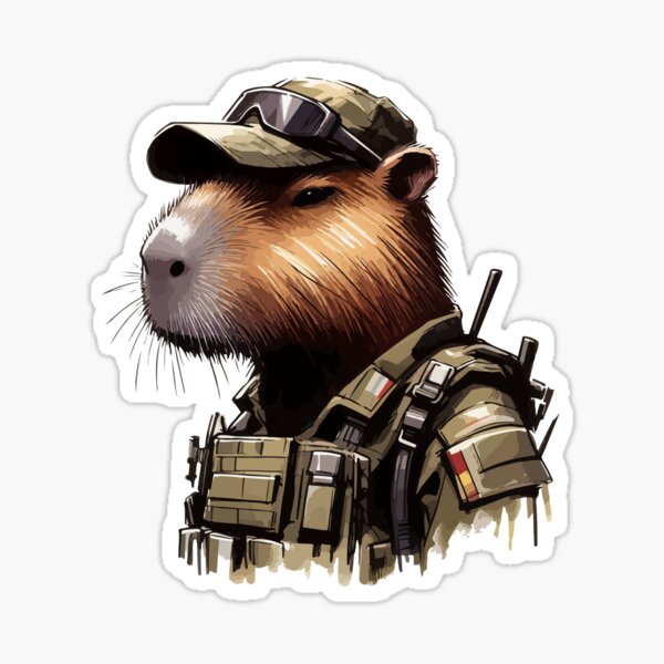 "Capybara Soldier" Sticker for Sale by TomFrontierArt | Redbubble