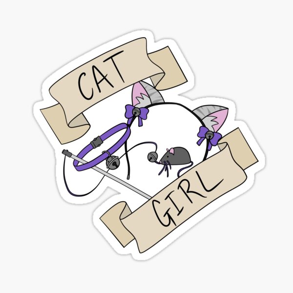 "Cat Girl" Sticker by Ssailit | Redbubble