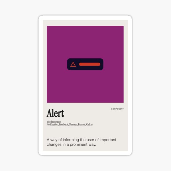 "alert - UX Designer | Product Designer | UI Designer Stickers" Sticker ...