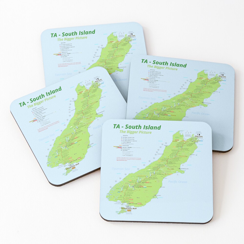"Te Araroa South Island - TA New Zealand Map" Sticker for Sale by ...