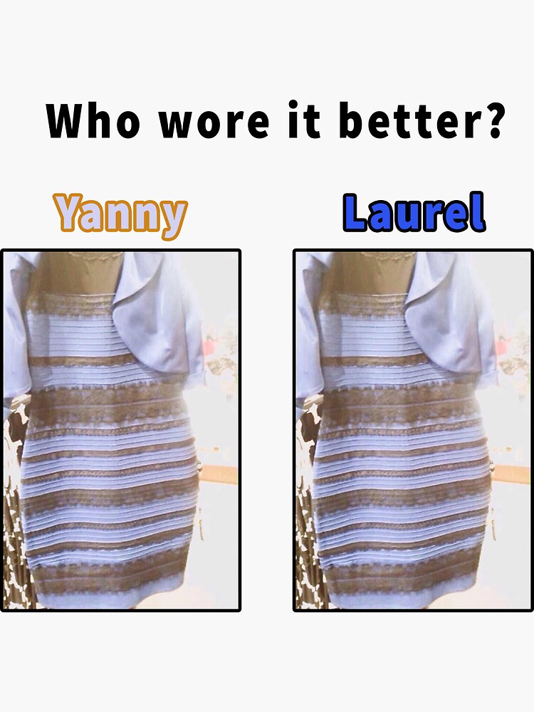 "Laurel or Yanny / The Dress" Sticker by ssbmjacks | Redbubble