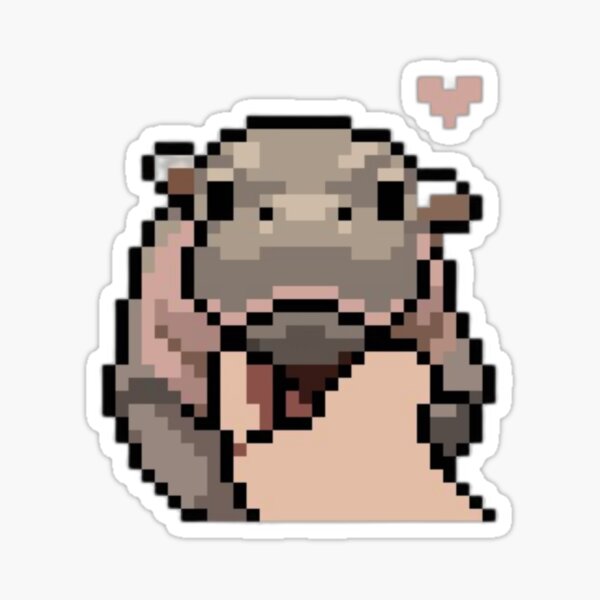 "Moo Deng Pixel " Sticker for Sale by Omegastyle | Redbubble