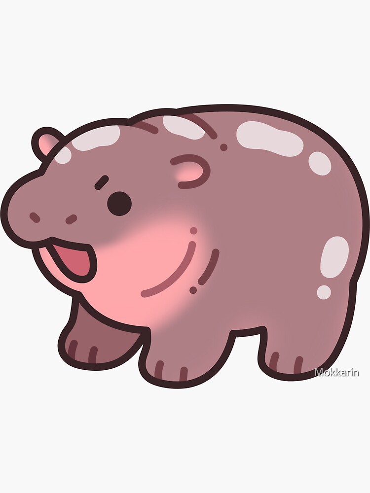 "Moo Deng - Baby Hippo" Sticker for Sale by Mokkarin | Redbubble