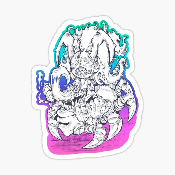 "Unholy Grim: Famished | Black & White" Sticker for Sale by Nathan Ng ...