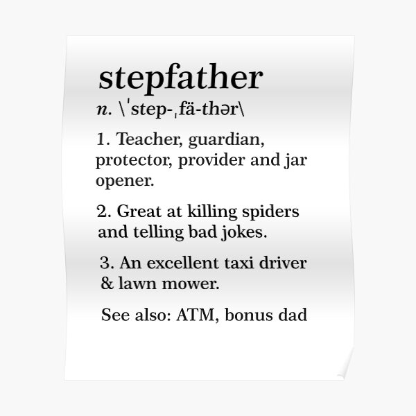 Stepfather Definition Funny Step Father Stepdad Gift Poster By stepfather-definition-funny-step-father-stepdad-gift-poster-by