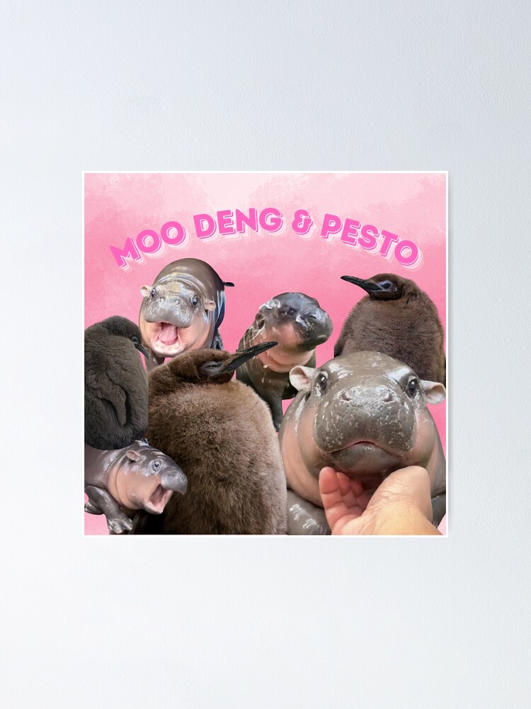 "moo deng & pesto " Poster for Sale by hrencso | Redbubble