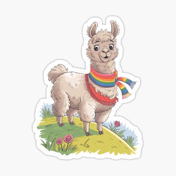 "Llama illustration" Sticker for Sale by DiNata | Redbubble