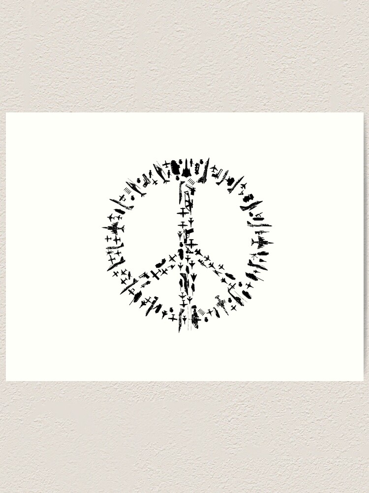 "Peace sign Illustration - Guns and Weapon" Art Print for Sale by ...