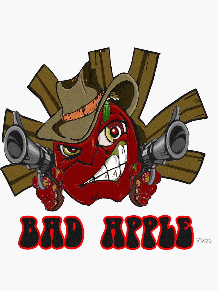 "Bad Apple" Sticker for Sale by Vixee | Redbubble