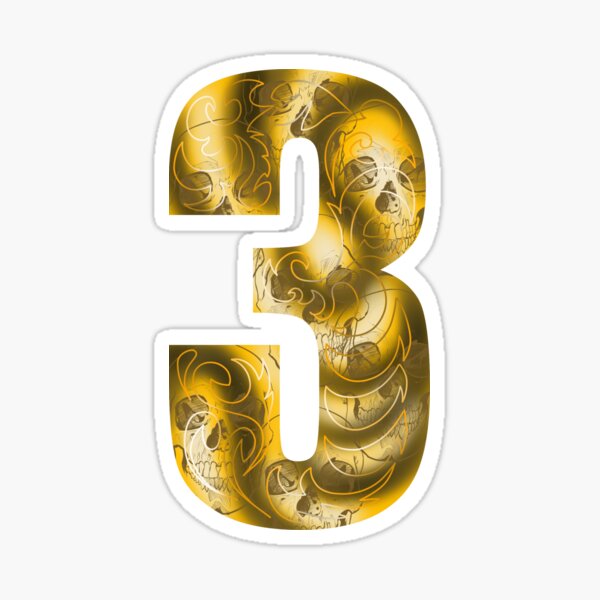 "number three" Sticker for Sale by sibosssr | Redbubble