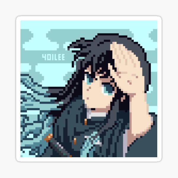 "Muichiro Tokito Kimetsu No Yaiba Pixel Art" Sticker for Sale by 401 ...