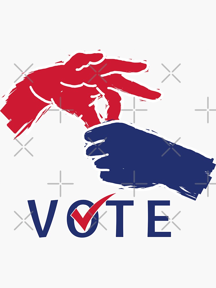 "ASL Vote, 2024 USA Election Activism, Hand Sign Language" Sticker for ...