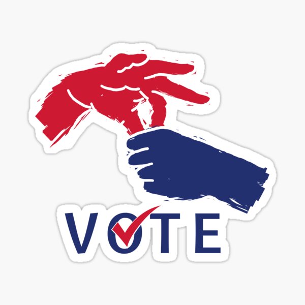 "ASL Vote, 2024 USA Election Activism, Hand Sign Language" Sticker for ...
