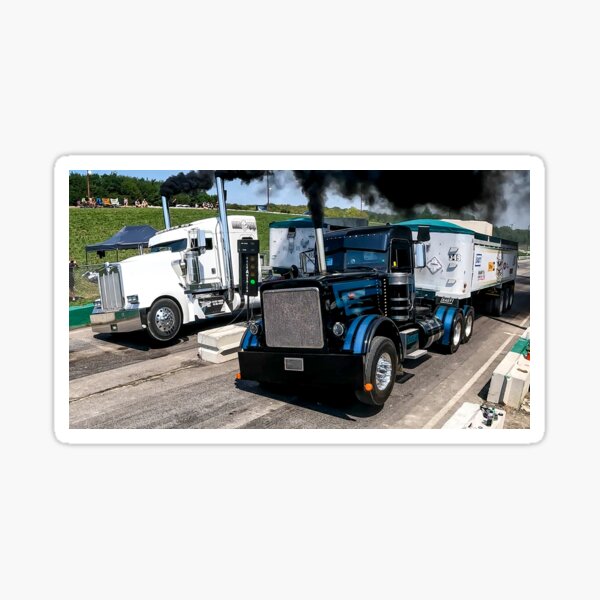 "Lalone vs Eagleson loaded big rig racing wheelies" Sticker for Sale by ...