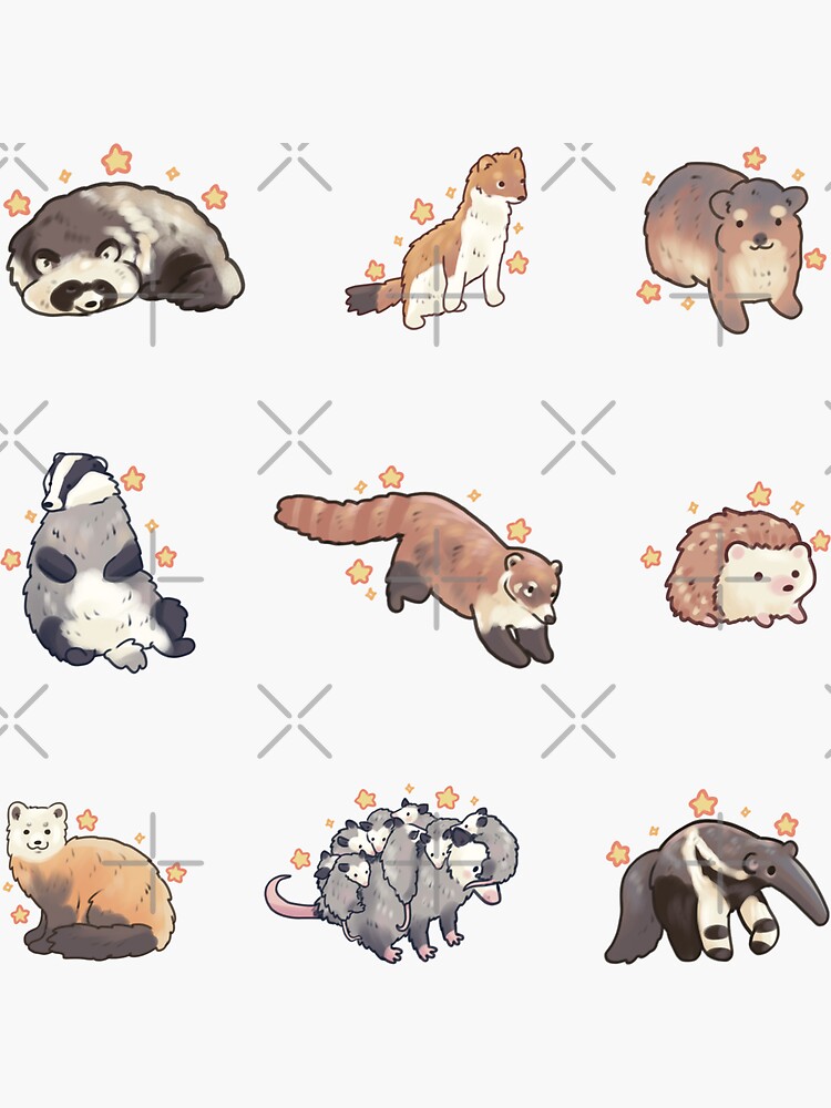 "Cute animals pack " Sticker for Sale by Artofmayara | Redbubble
