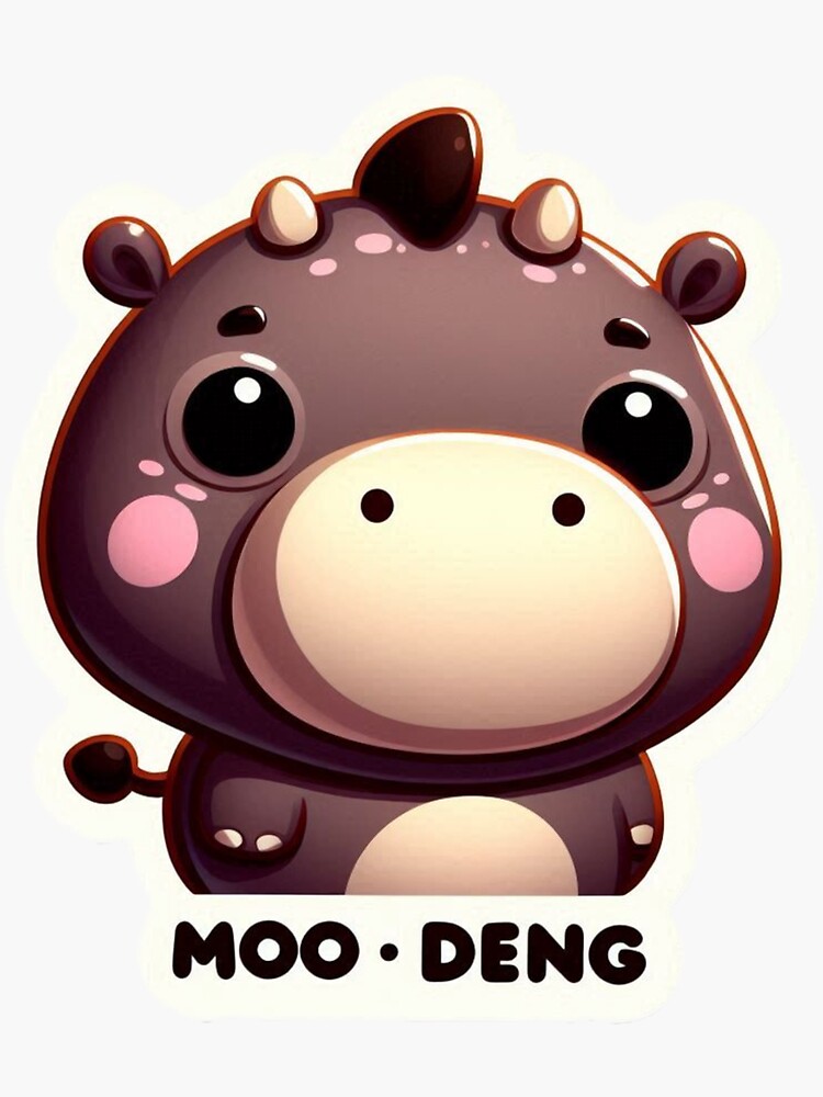 "Adorable Pygmy Hippo Moo Deng Sticker " Sticker for Sale by ...