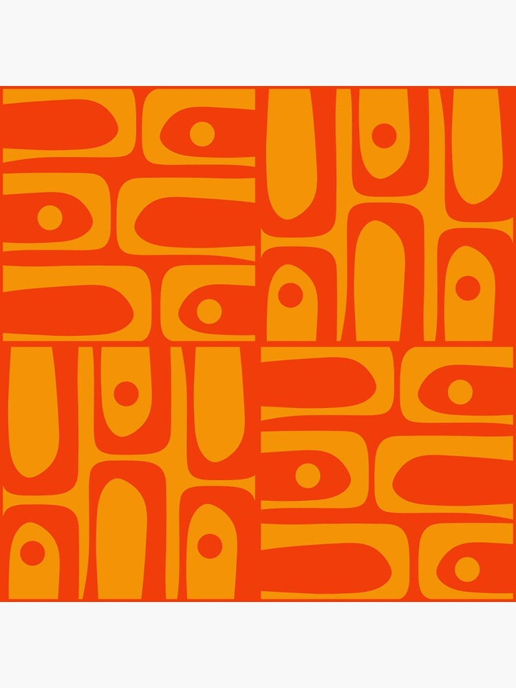 "Mid Century Modern Piquet Abstract Orange Yellow Retro Contemporary ...