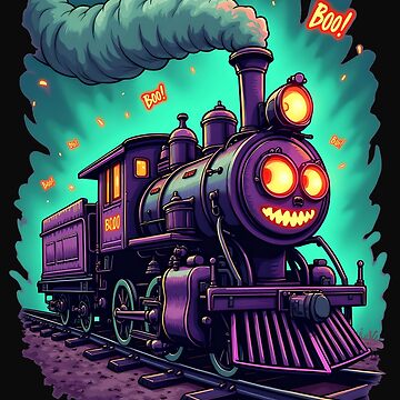 "Halloween express, night train to spooky city " Sticker for Sale by ...