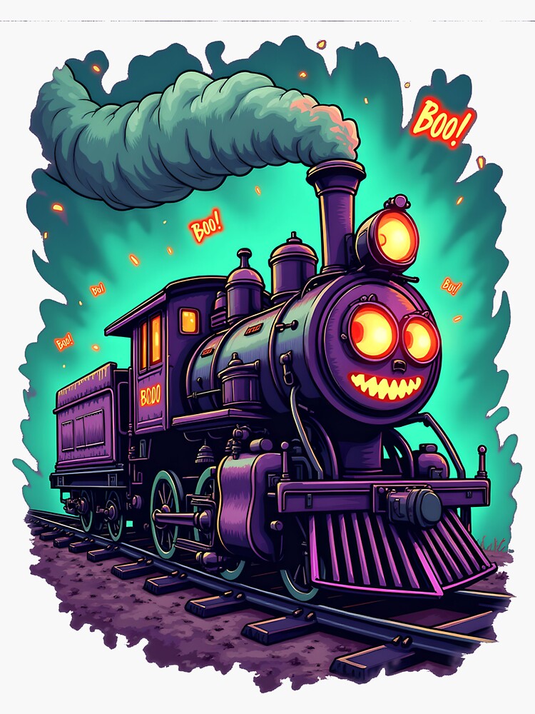 "Halloween express, night train to spooky city " Sticker for Sale by ...