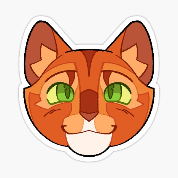 "Little Firestar Face" Sticker for Sale by ClownCryptids | Redbubble