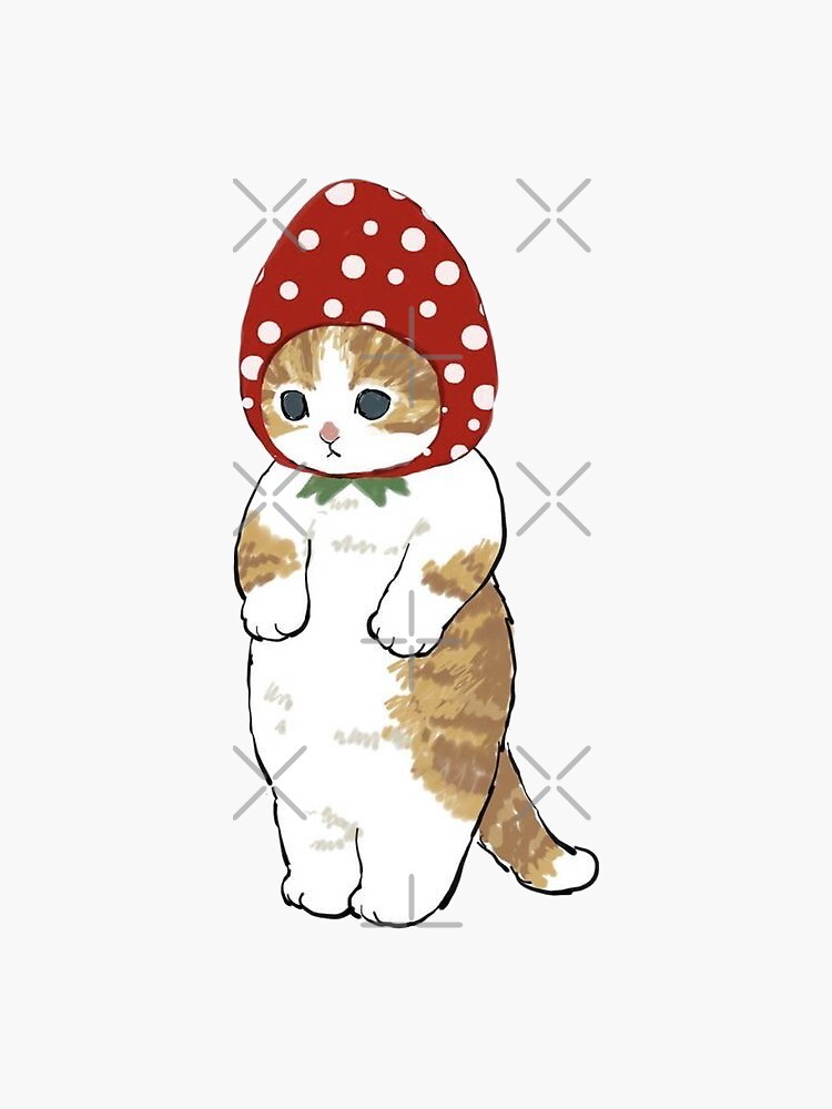 "Mofusand - Strawberry" Sticker for Sale by penny555 | Redbubble