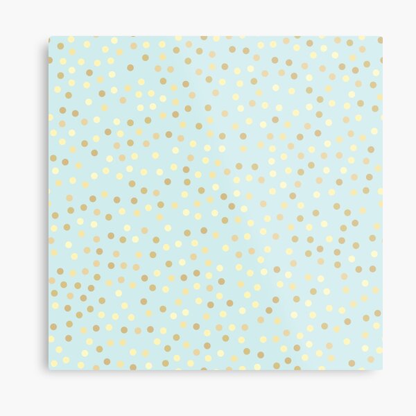 "Baby Blue & Gold Polka Dots " Metal Print for Sale by newburyboutique ...