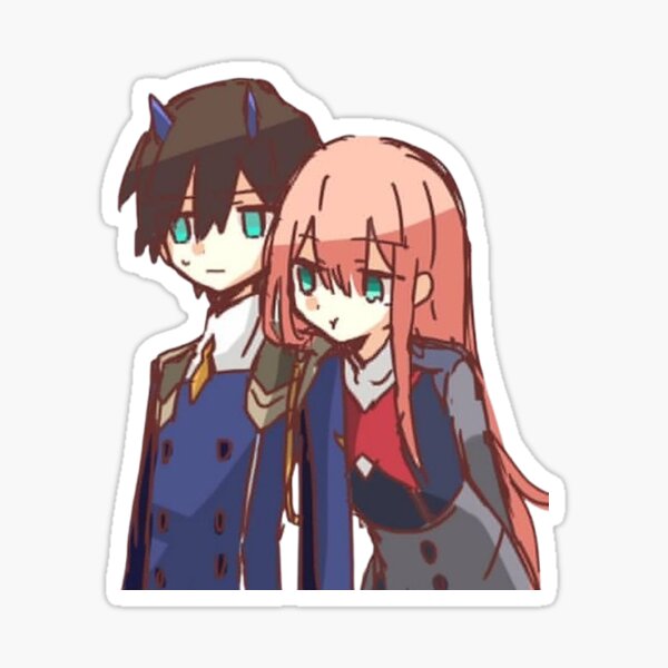 "Zero Two & Hiro" Sticker for Sale by MichelPoulain | Redbubble