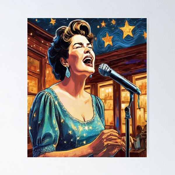 ""Passionate Melodies: Patsy Cline's Vintage Serenade"" Poster for Sale by Artisticanvas | Redbubble