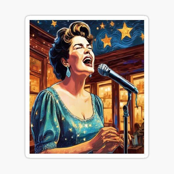 ""Passionate Melodies: Patsy Cline's Vintage Serenade"" Sticker for ...