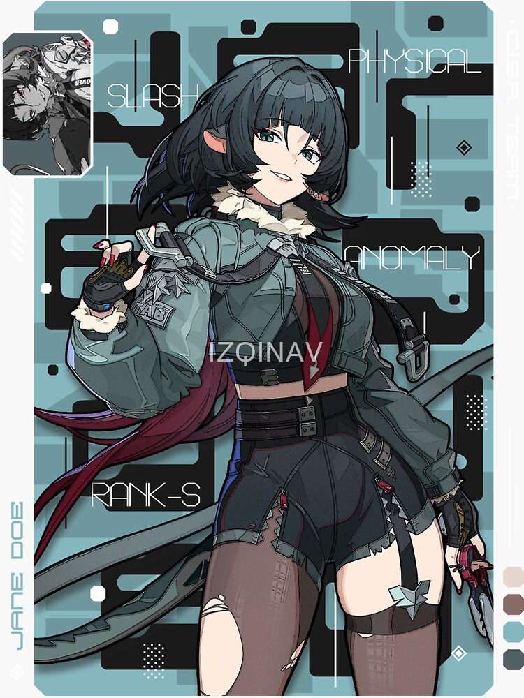 "Jane Doe - Zenless Zone Zero V.4" Sticker for Sale by nifroart2022 ...