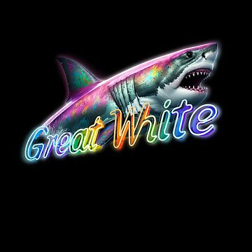"Rainbow Great White" Poster for Sale by LevonsCrazyArt | Redbubble