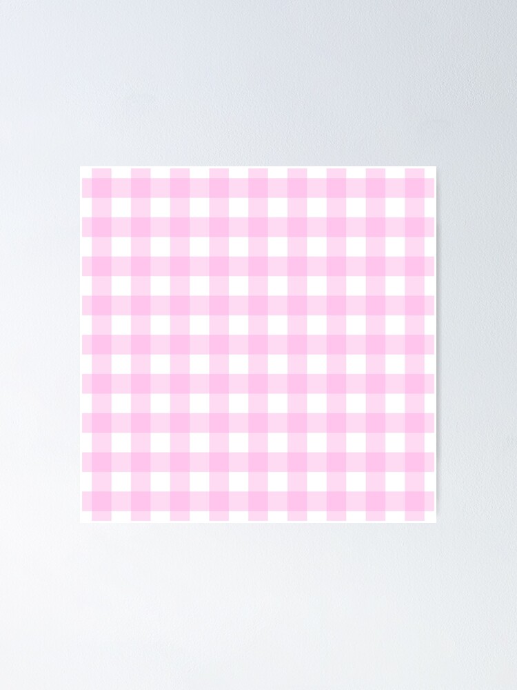"Light Pink Gingham Pattern " Poster for Sale by newburyboutique ...