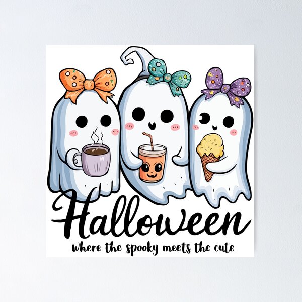 "Halloween, Where the Spooky Meets the Cute" Poster for Sale by TugArt ...