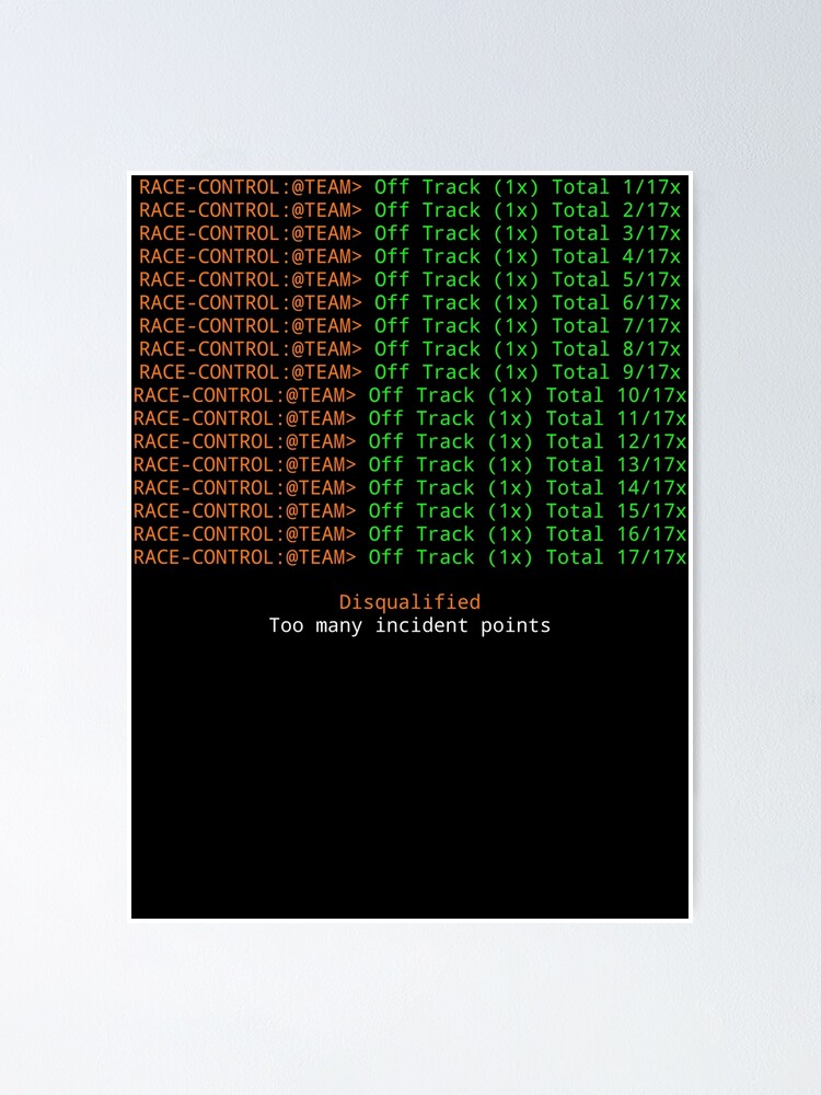 "iRacing 1X" Poster for Sale by Heisenberg4 | Redbubble