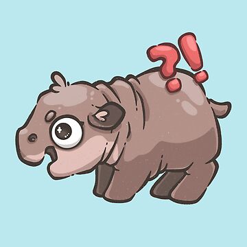 "Moo Deng: Baby Angry Hippo" Sticker for Sale by SketchesWSara | Redbubble