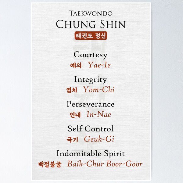 "Taekwondo Chung Shin With Korean Characters" Poster for Sale by ...