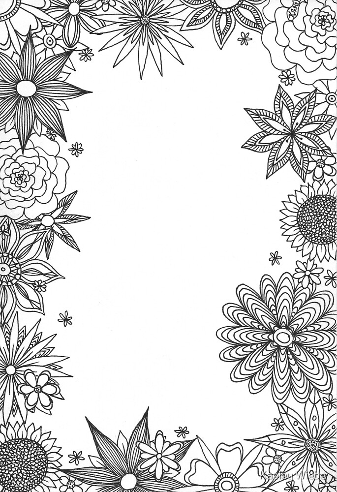 "Floral Doodle Border" by Kaeley Wiebe | Redbubble