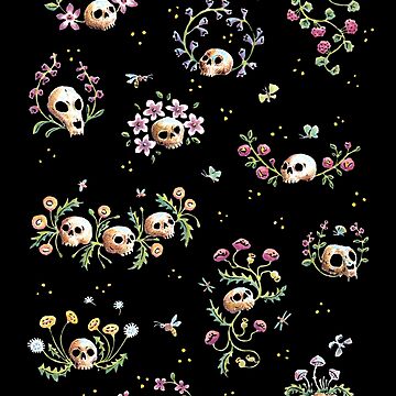 "Spring skulls" Sticker for Sale by tanaudel | Redbubble