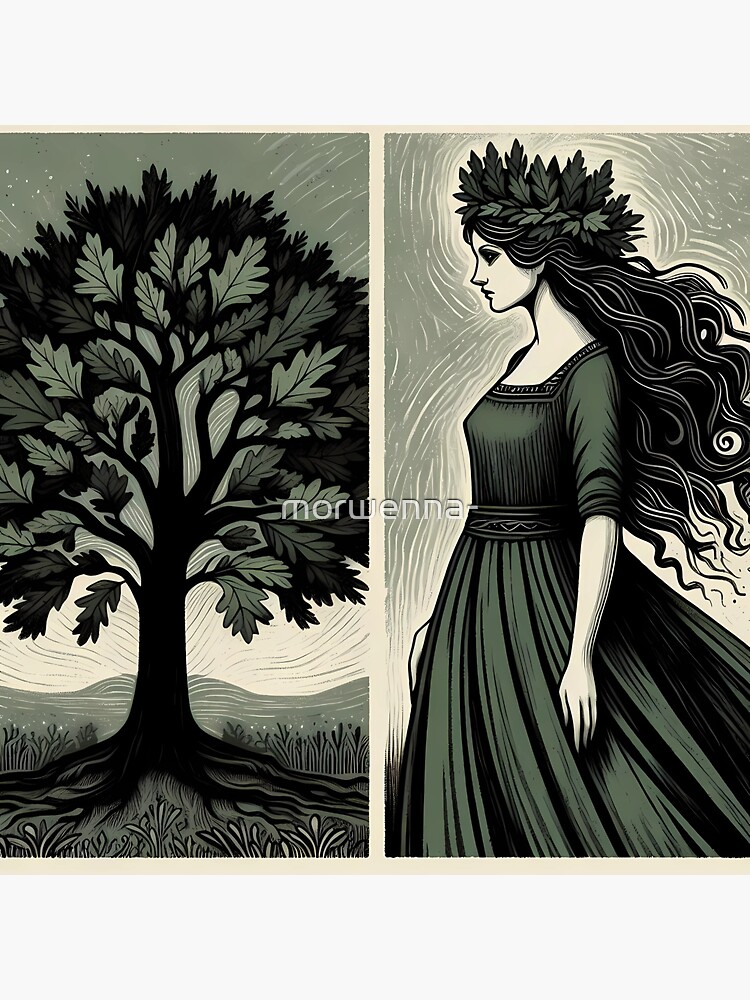 "Oak Tree Goddess" Sticker for Sale by morwenna- | Redbubble