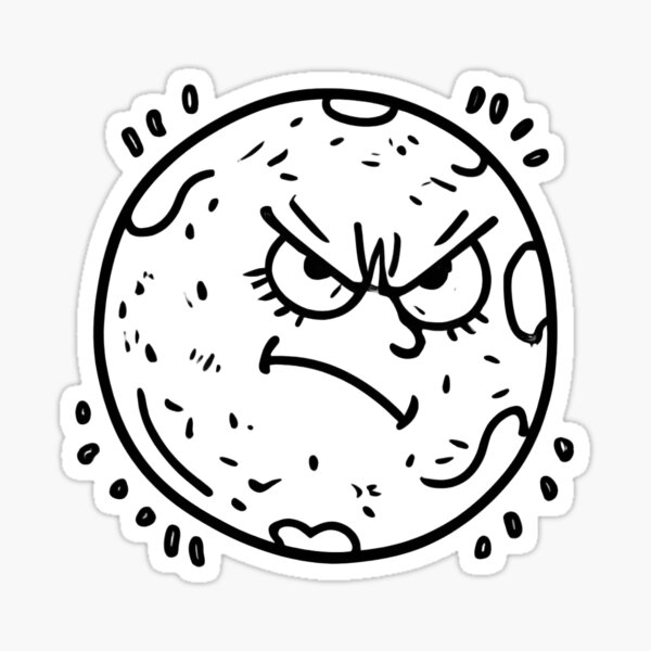 Line Stickers Moon Angry