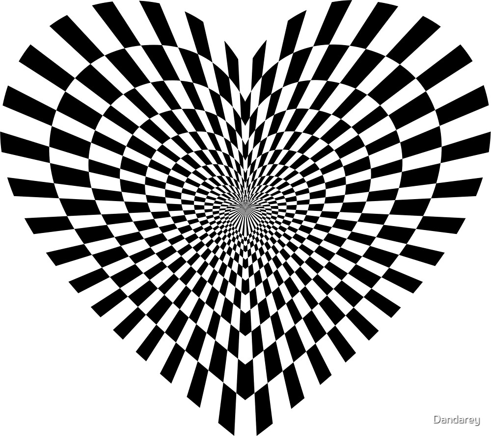 "Optical Illusion Heart" by Dandarey | Redbubble