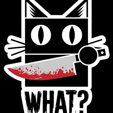 "Spooky Season Cat Knife Serial Killer" Sticker for Sale by ...