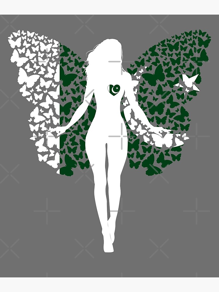 "Pakistani Girl Pakistan Flag Roots Pride Butterfly" Poster for Sale by ZNOVANNA | Redbubble