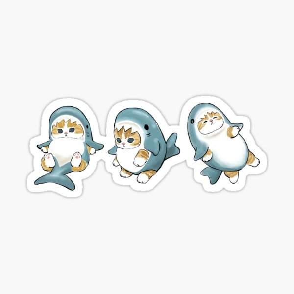 "Mofusand - Shark Trio" Sticker for Sale by penny555 | Redbubble