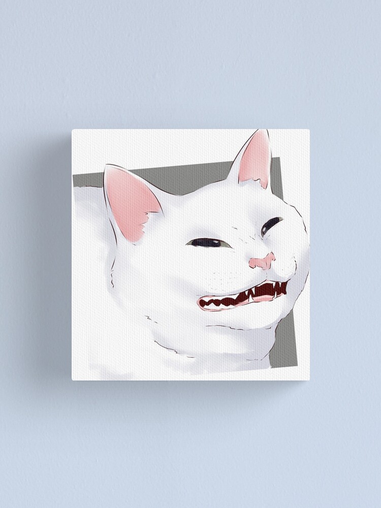 "Angery Cat - Angry catto meme " Canvas Print by sassylin | Redbubble
