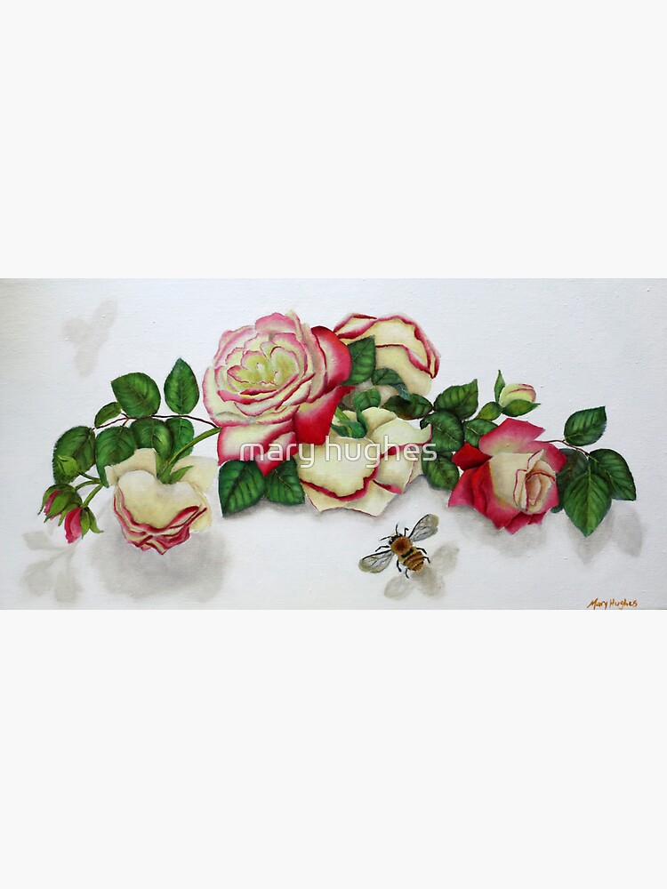 "French Perfume Rose and Bee Art" Sticker by maryhughes7 | Redbubble
