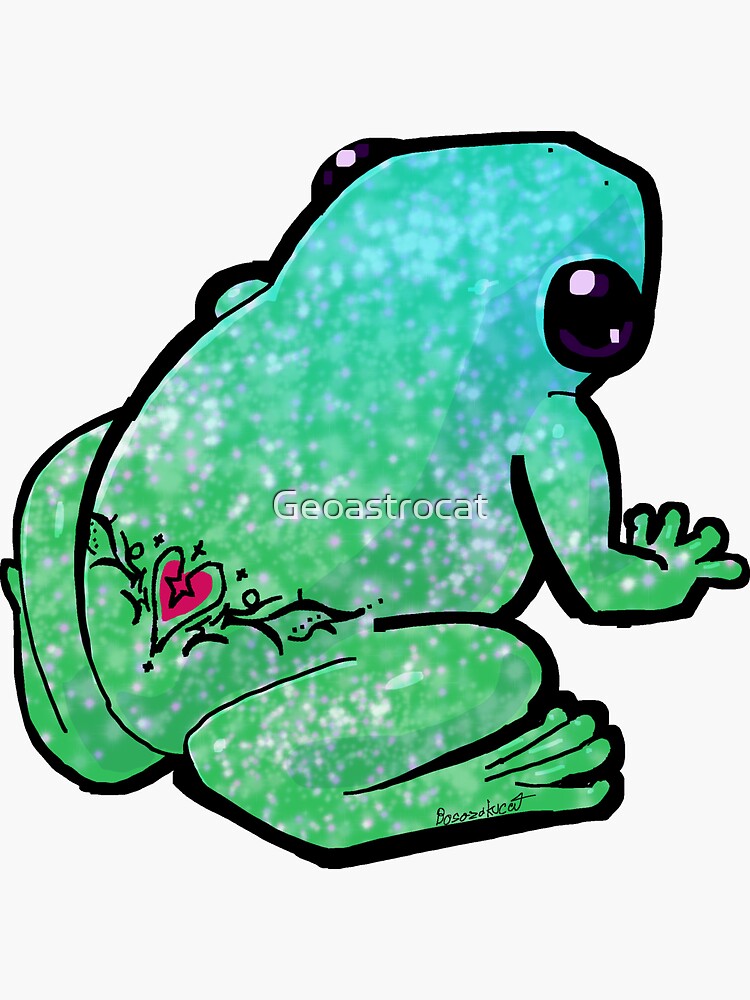 "Tramp Stamp Frog y2k cute glitter frog bimbo core " Sticker for Sale ...
