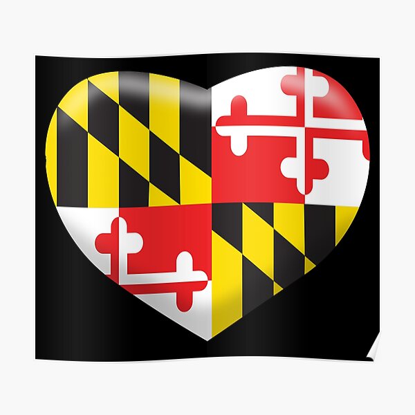 "Maryland Heart" Poster for Sale by wickedcartoons | Redbubble